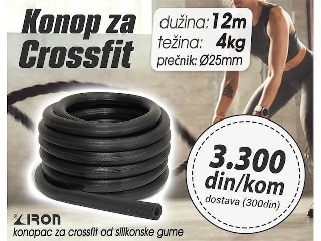 Battle Rope - Konop za Crossfit Ø25mm dužina 12m