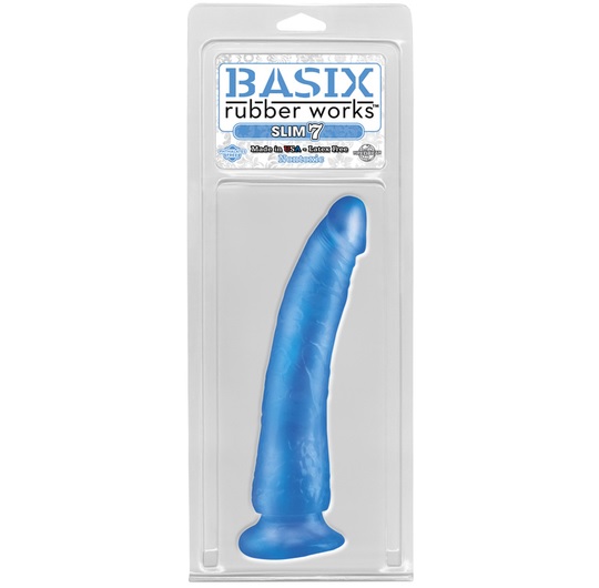 Pipedream basix slim - silikonski dildo plave boje, PIPE422314