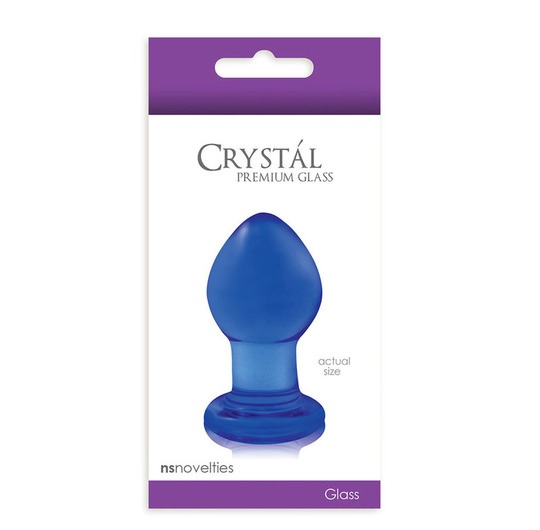 NS Novelties crystal small blue plava staklena analna kupa, NSTOYS0136