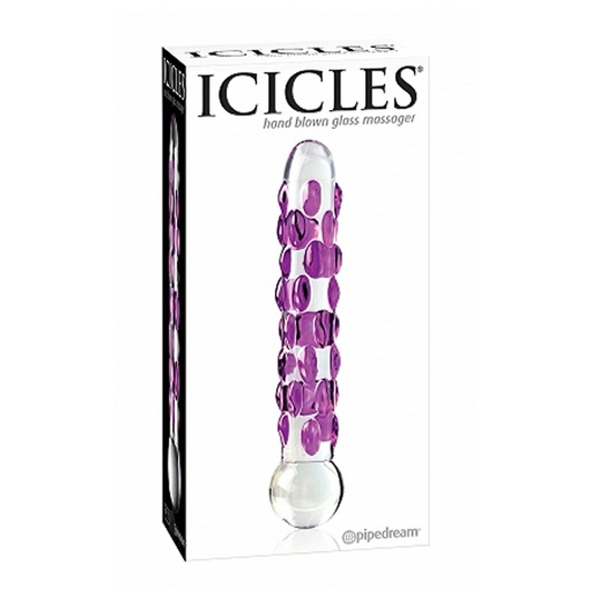 Pipedream icicles - stakleni dildo sa ljubičastim detaljem, PIPE290700