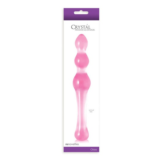 NS Novelties crystal small kegel pink kugličast stakleni dildo, NSTOYS0140