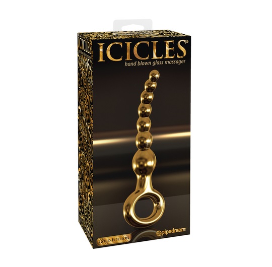 Pipedream icicles gold edition go9 intimni masažer od stakla obojen zlatom, PIPE298827