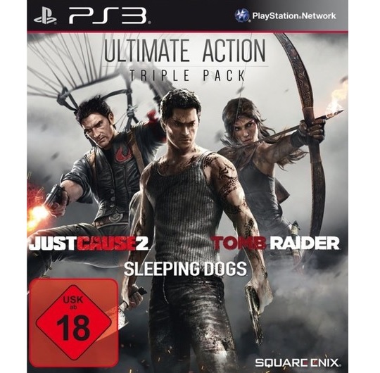 PS3 Ultimate Action Pack - (Just cause 2 + Sleeping Dogs + Tomb Raider)