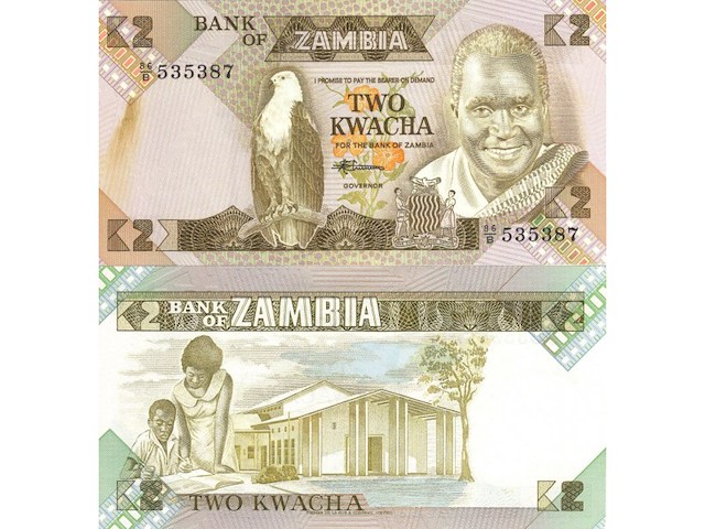 ZAMBIA 2 Kwacha 1986 UNC, P-24