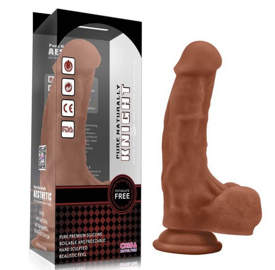 Chisa Novelties braon dildo sa testisima napravljen od silikona, CHISA00074