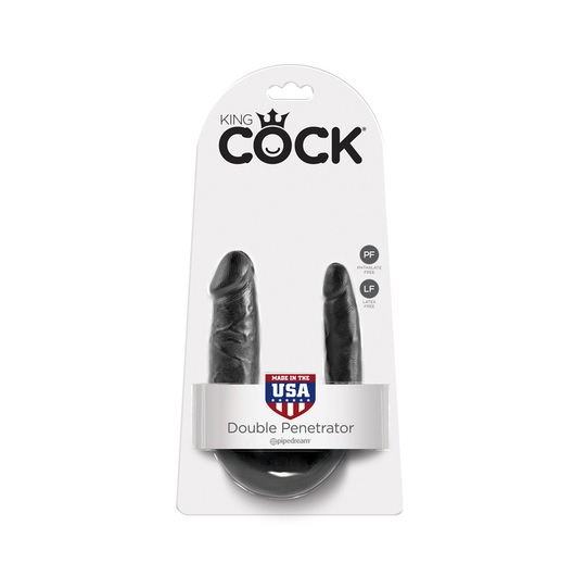 Pipedream dupli king cock realistični crni dildo, PIPE551323