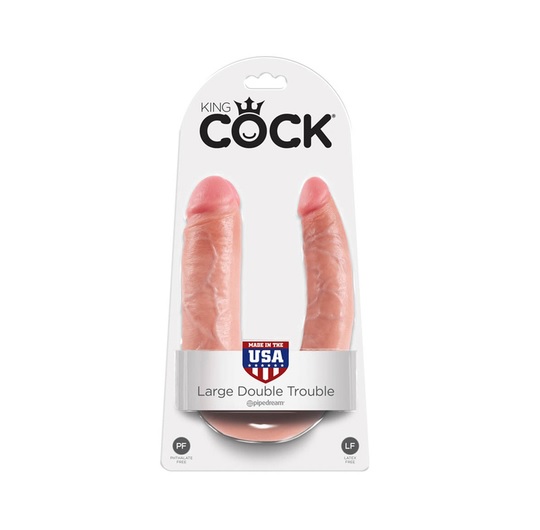 Pipedream king cock veliki dupli dildo u boji kože, PIPE551521