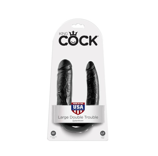 Pipedream king cock veliki dupli dildo u crnoj boji, PIPE551523