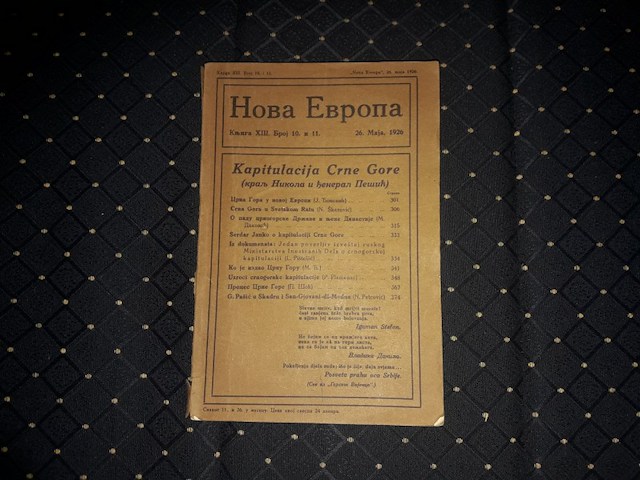 Nova Evropa/Knjiga XIII Broj 10.i 11-1926