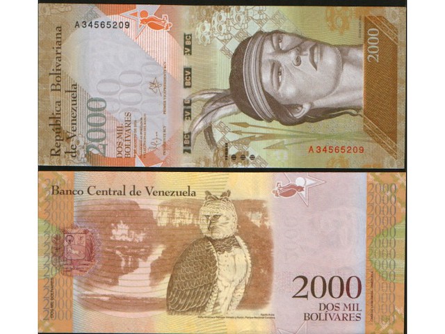 Venezuela 2000 Bolivares 2016/2017. UNC.