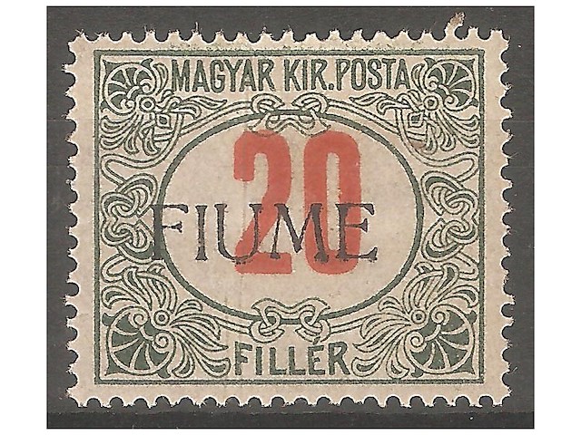 1918 - FIUME Porto 20 fil. MH