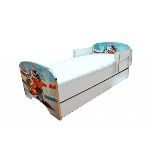 Krevet za decu Blue Motor sa dve fioke 160x80 cm model 803