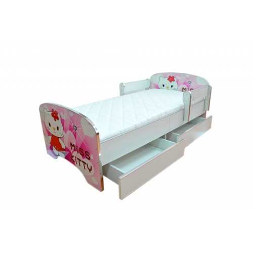 Krevet za decu Pink Kitty sa dve fioke 160x80 cm model 803