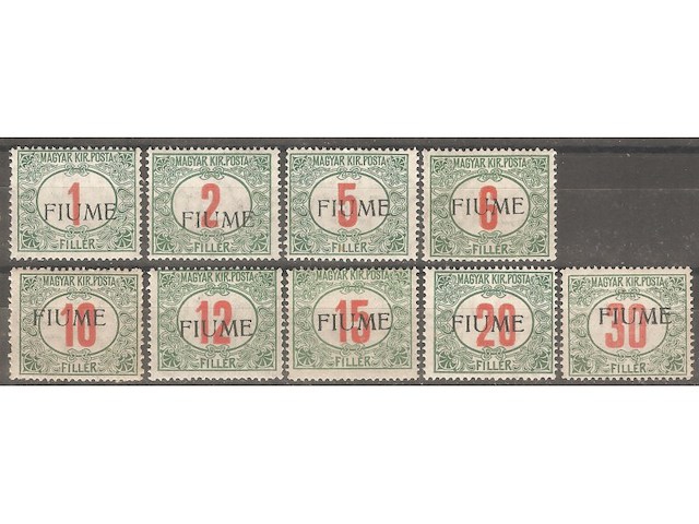 1918 - FIUME Porto sa crv brojkama serija MNH