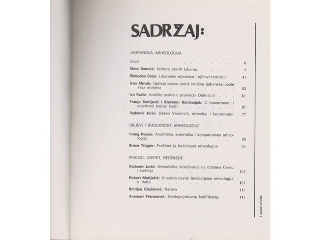 JADRANSKA ARHEOLOGIJA / Dometi 12/1982