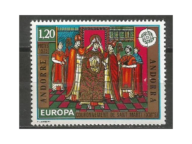 Andora(FR),Europa CEPT 1975.,ključna od dve,čisto