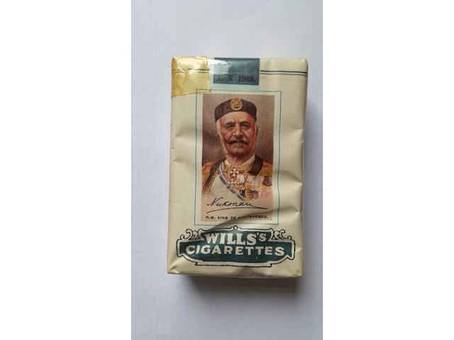 Kralj Nikola WILLS CIGARETTE 1.X 1989 PRAZNA PAKLICA