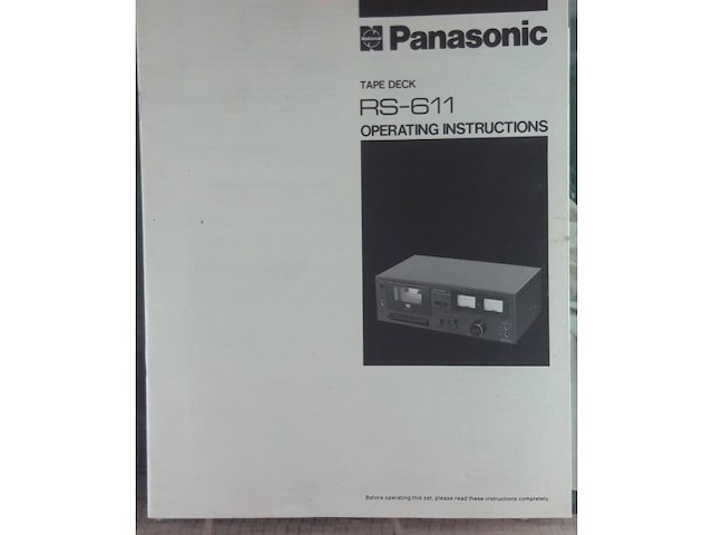 PANASONIC RS-611 TAPE DECK - U P U T S T V O