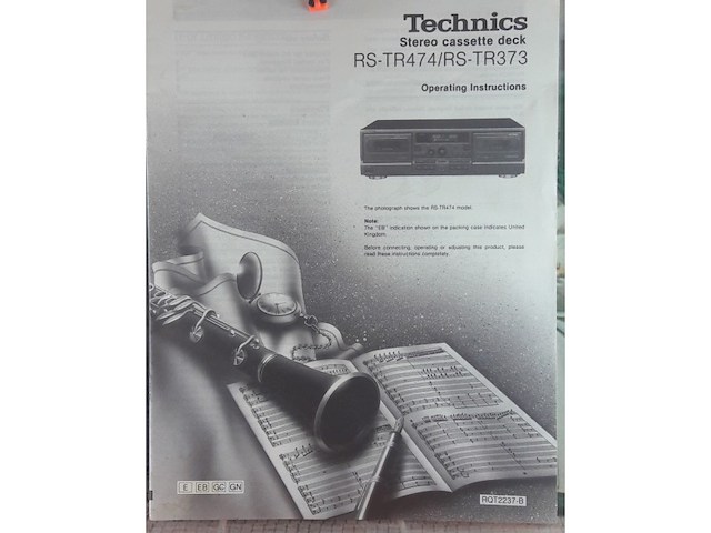 TECHNICS RS-TR474/RS-TR373 - U P U T S T V O