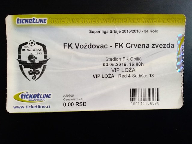 FUDBAL: VOZDOVAC - CRVENA ZVEZDA 03.05.2016