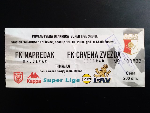 FUDBAL: NAPREDAK - CRVENA ZVEZDA 19.10.2008