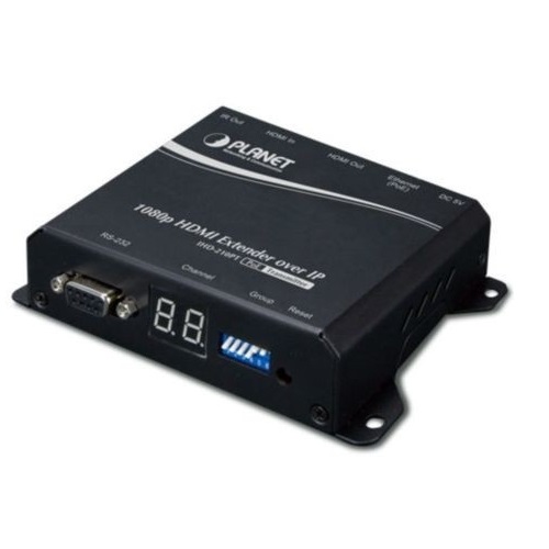 HDMI na IP Extender - predajnik, Full-HD 1080p/HDCP, HDMI 1.4a, 64 kanala (DIP svič), prenosi i IR daljinsku kontrolu, EDID podrška za više prijemnika i kaskadnu vezu predajnika, PoE+ (Planet IHD-...