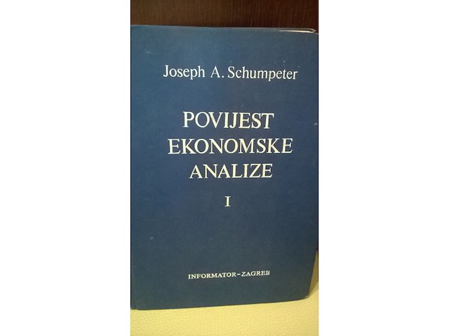 Povijest ekonomske analize I, Joseph A. Schumpeter