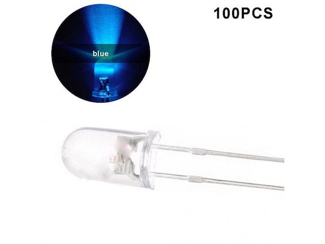 LED DIODA 5MM PLAVA ULTRA BRIGHT-100 KOMADA