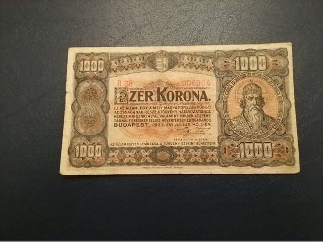 Madjarska 1000 korona 1923