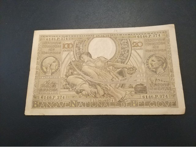 Belgija 100 franaka 1939