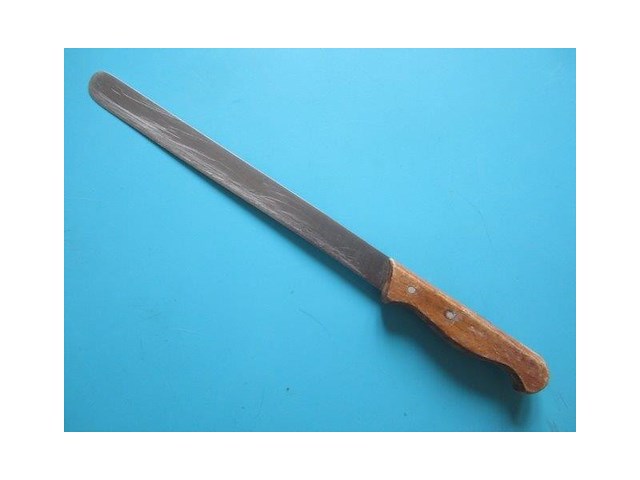Stari kuhinjski nož sa dugim ravnim sečivom 24.5cm