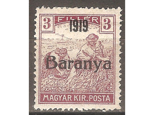 1919 - Baranja crni pretisak 3 fil.punca MH