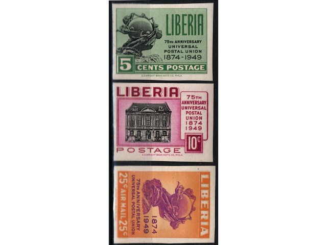 kt218w 21.apr1950  Liberia Mi429-31 ** 3/3