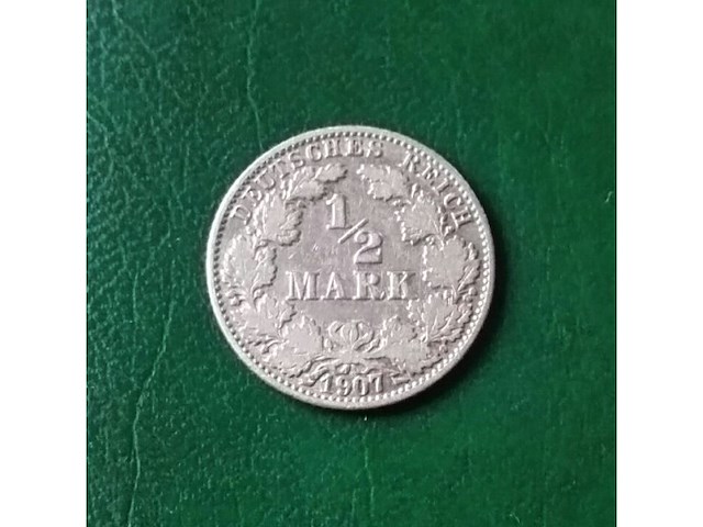 1/2 MARK 1907 J srebro