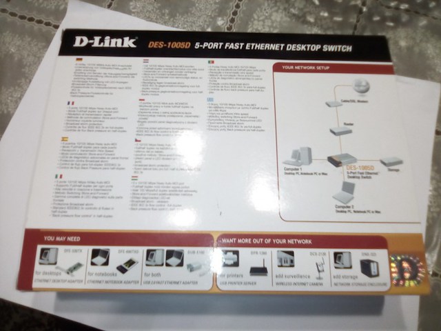 D-link 5-port Ethernet Switch DES-1005D
