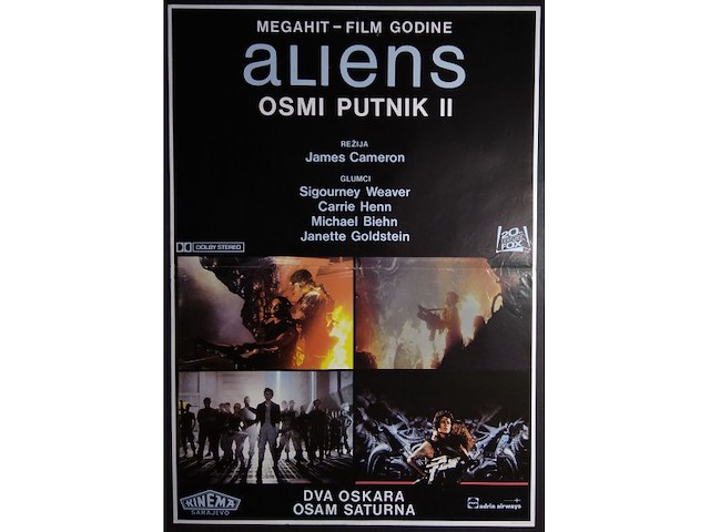 OSMI PUTNIK II / ALIENS (1986) Sigourney Weaver PLAKAT