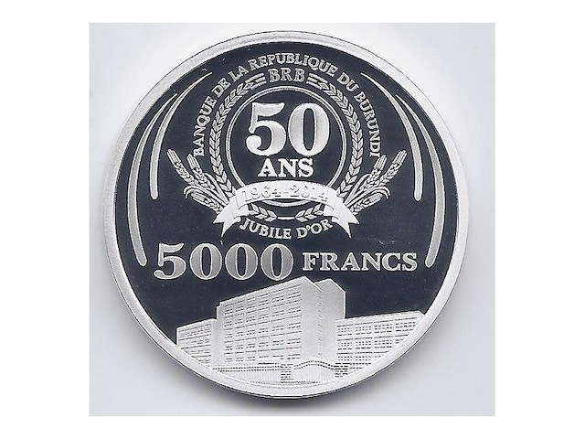 Burundi 5000 franaka 2014. PROOF Srebro .925