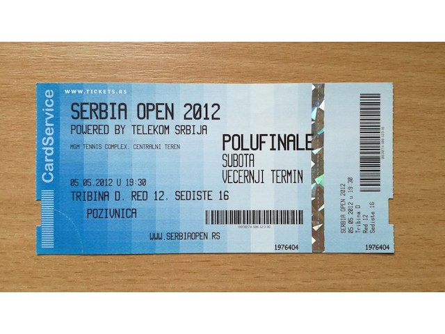 Ulaznica Serbia Open 20112