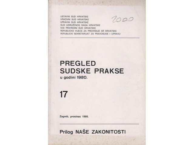 PREGLED SUDSKE PRAKSE u godini 198O.