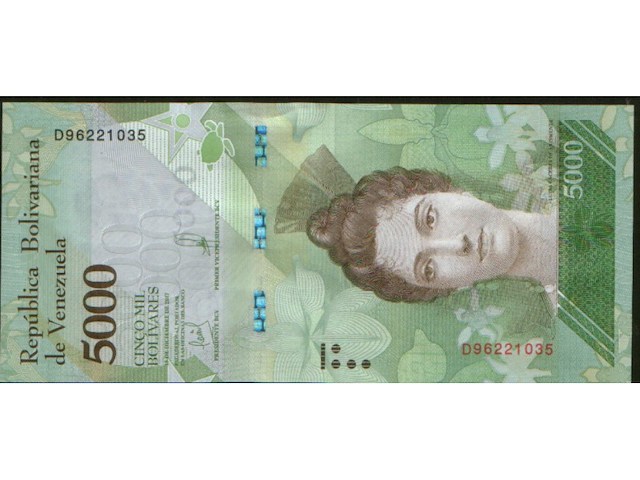 Venezuela 5000 Bolivares 2017. UNC.