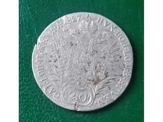 20 KREUZER 1827 E srebro