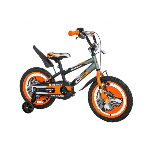 Dečiji bicikl Wolf 16in crna/siva/narandžasta