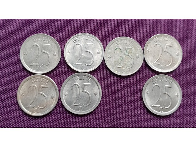 7x 25 cent,1964-1971 Belgija