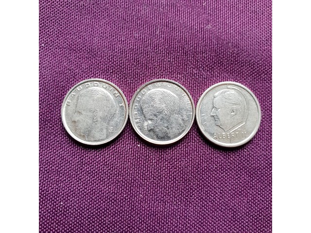 3x 1 franc 1990,1997 belgija