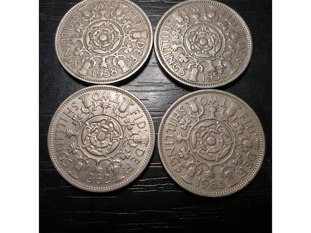 4x 2 Shilling 1955-1963