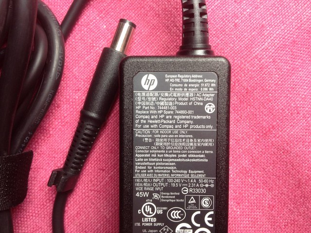 HP adapter 19.5V 2.31A 45W ORIGINAL + GARANCIJA!