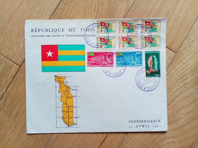 1960 FDC serija+avio komplet nezavisnost Togo (P658)