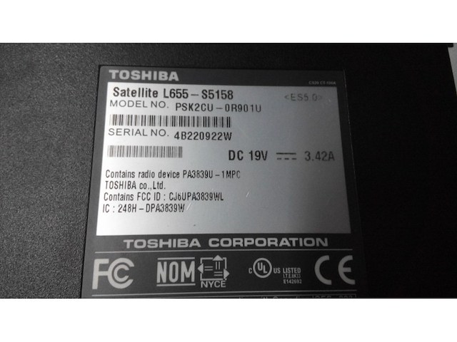 Toshiba L655 Donji deo kucista