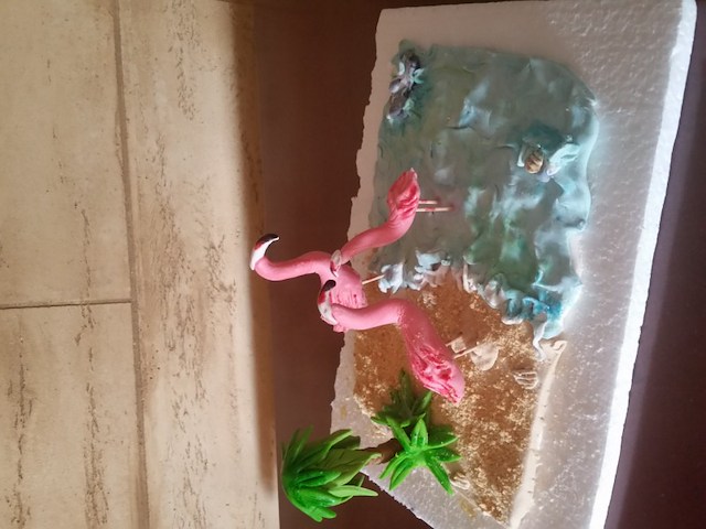 ukrasi za torte Flamingosi na pescanom postolju