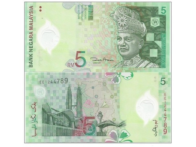 Malaysia 5 ringgit 2004. UNC POLIMER